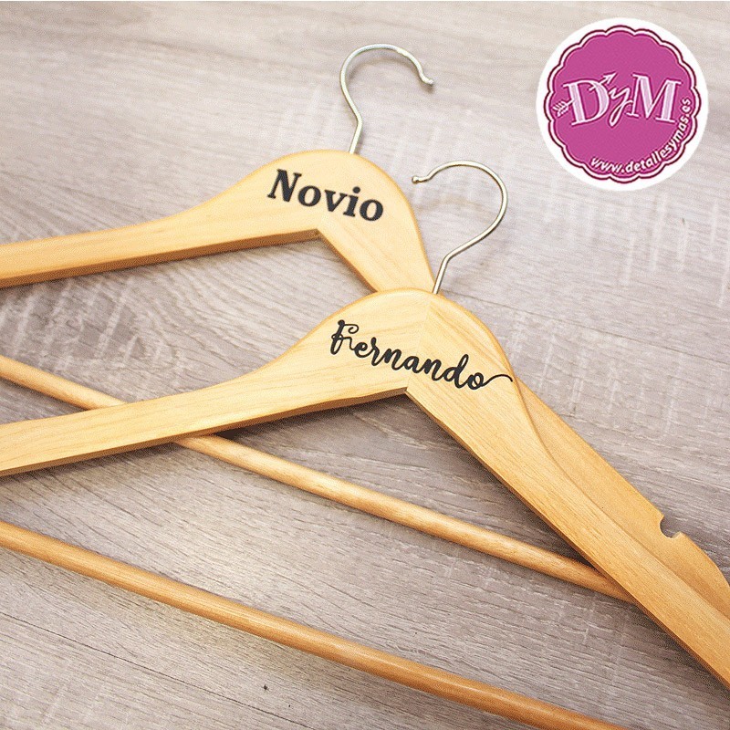 Perchas personalizada madera natural